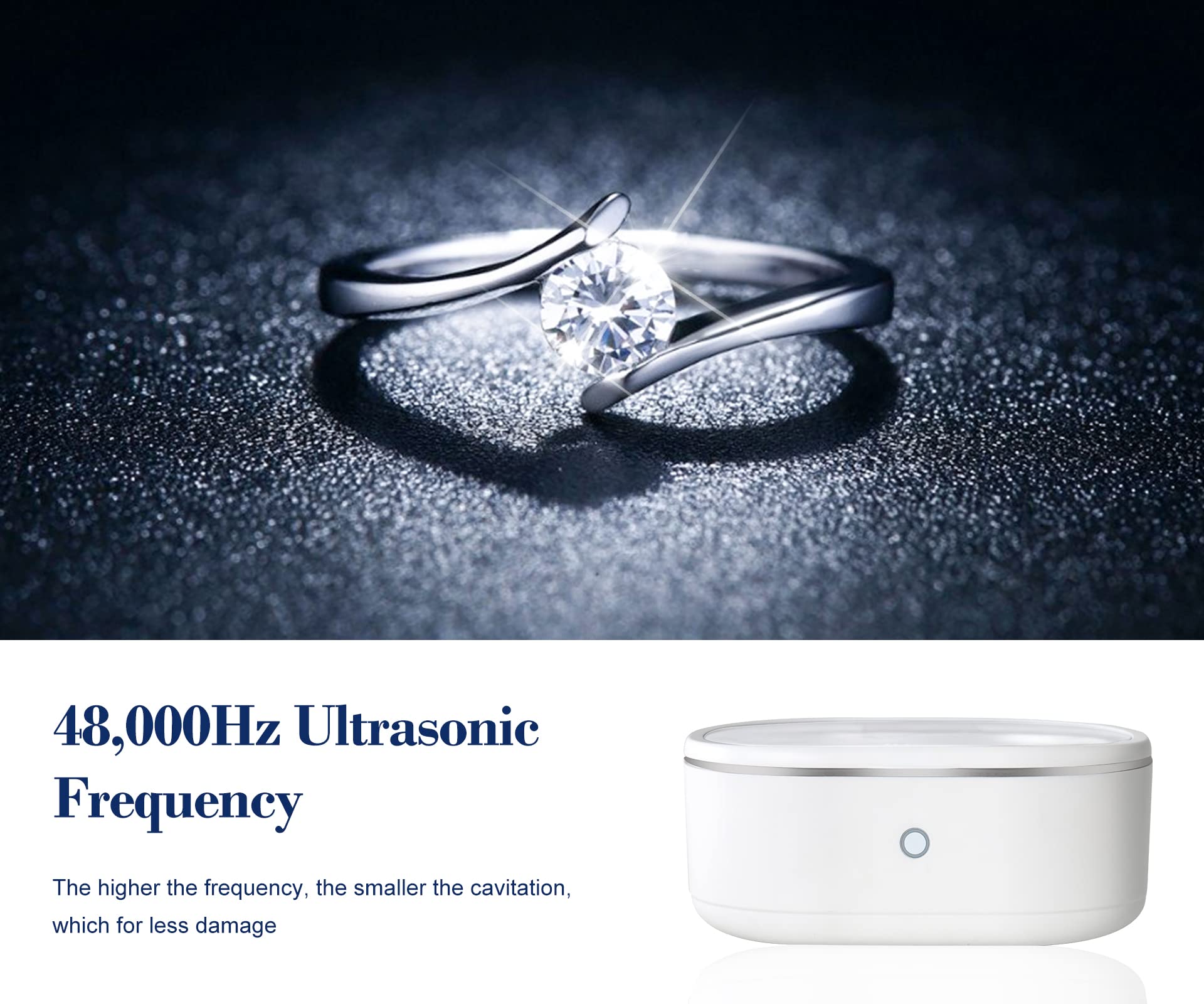 Travel Size Ultrasonic Jewelry Cleaner Machine