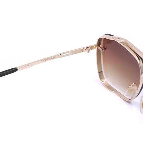 TOPFOXX - Bella Coffee - Aviator Sunglasses for Women Oversized - Total UV 400 Protection coating