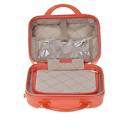 Marcy McKenna 2-in-1 Essential St. Tropez Design Beauty Case - Modern Tropical, Chambray Blue, 12 L x 6.5 W x 9.25 inch H (743-060)