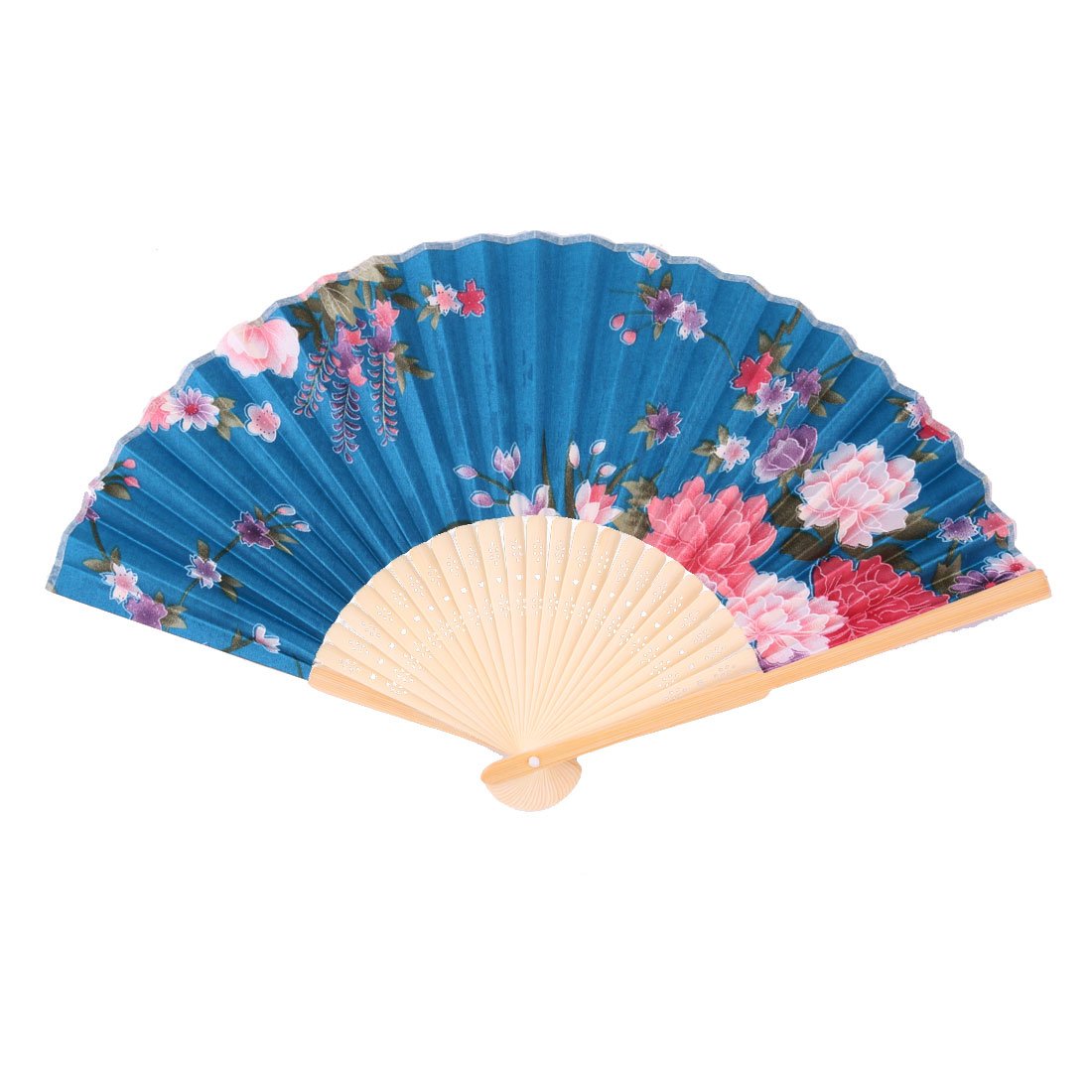Qtqgoitem Polyester Flower Printed Festival Vintage Style Foldable Cooling Hand Fan 8.3 Inches Length (model: 2f8 142 844 42e d78)