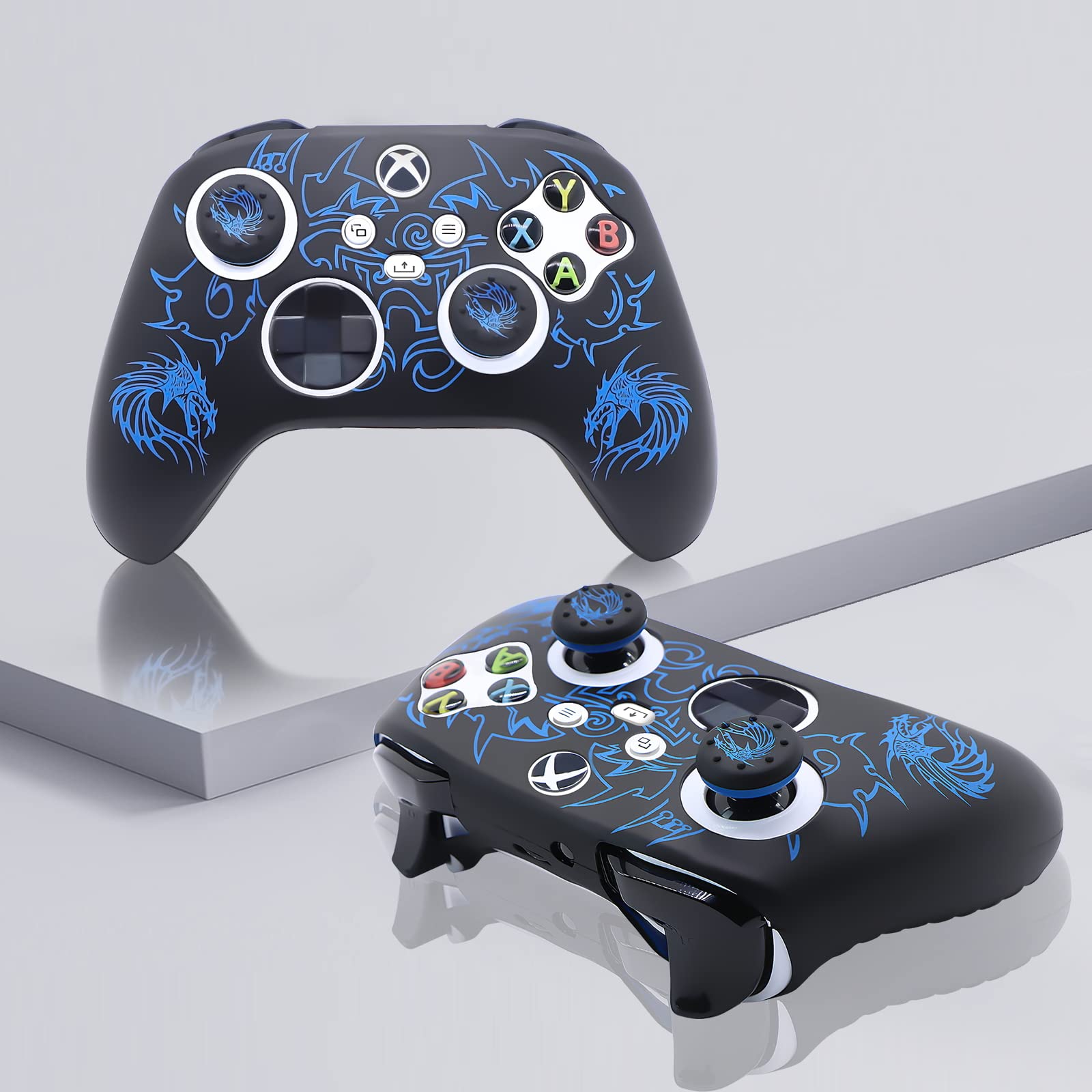 Protective Case for Xbox Series X/S Controller Skin Glitter Silicone Anti-Slip Silicone Cover Protector Compatible with Xbox Series S/X Controller with 2 Thumb Grips Caps
