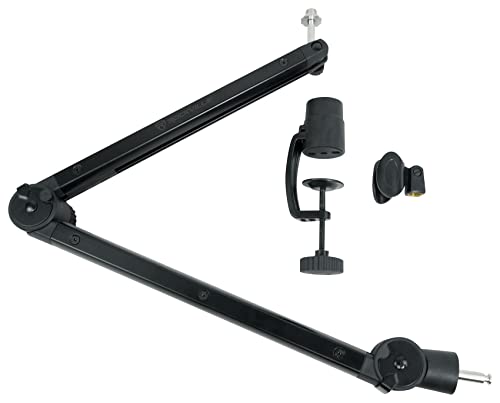 Rockville ROGAN STAND Pro Boom Arm Mic Stand with Fixed Mount+Desk Stand+Cable