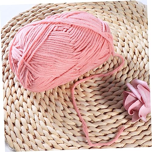 Wool Yarn 10 Rolls Milk Cotton Yarn Knitting Wool Chunky Yarn Wool Knitting Crochet Yarn Weaving Yarn Knitting Yarn DIY Yarn Pink Doll Coarse Wool DIY Soft Milk Cotton Crochet Yarn