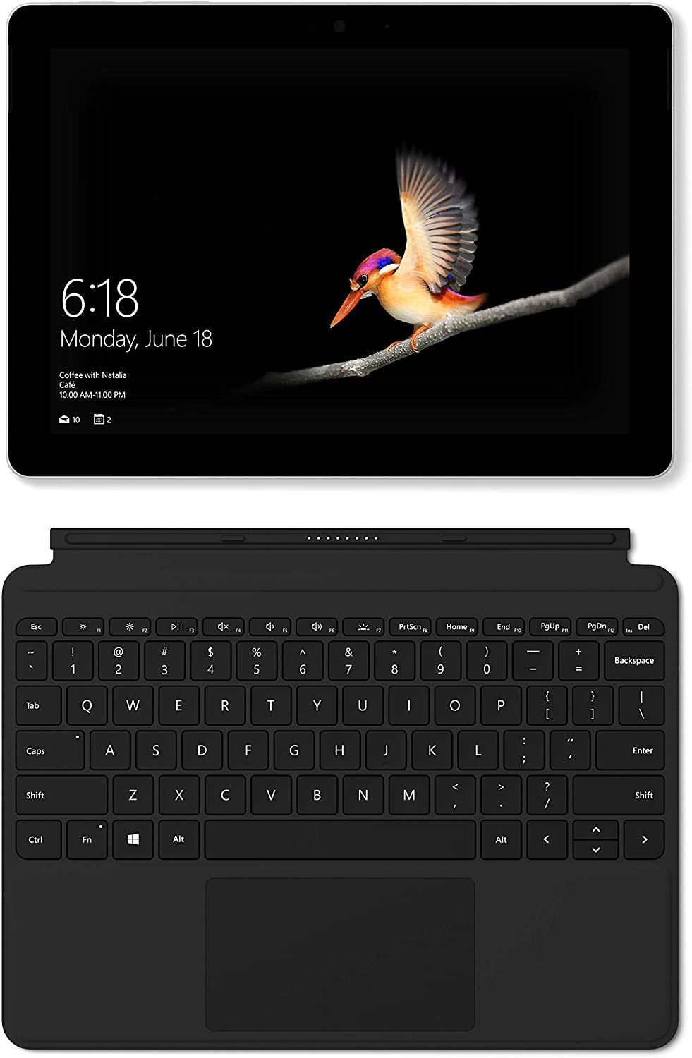 Microsoft Surface Go 10ββ Touchscreen (1800x1200) PixelSense Display w/Surface Type Cover, Intel Pentium Gold 4415Y Facial Recognition USB-C Windows Ink Active Windows 10 S Mode 4GB RAM 128GB SSD