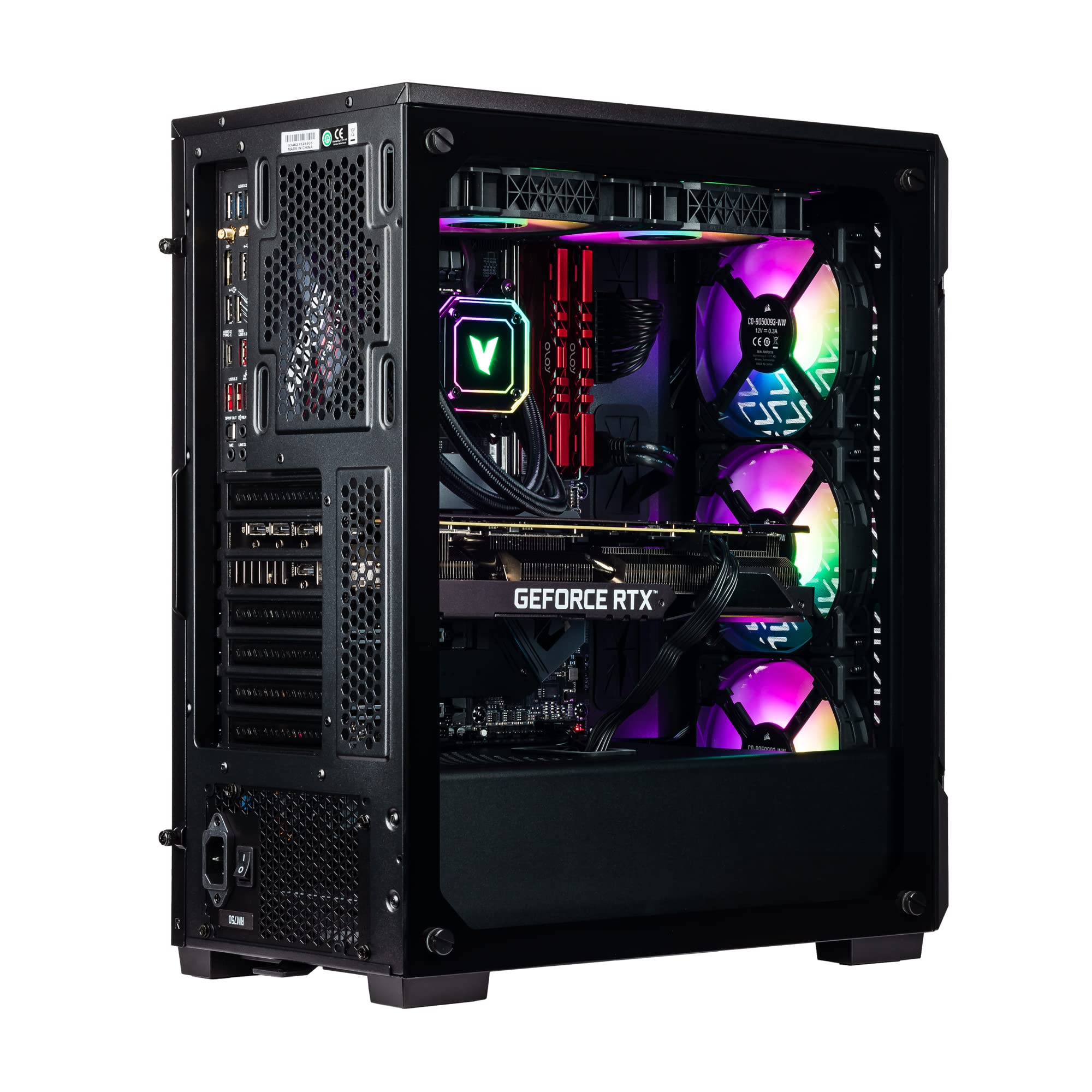 Velztorm Ferrux II Custom Built Gaming Desktop PC (Intel i9-12900K 16-Core, 16GB RAM, 1TB PCIe SSD + 1TB HDD (3.5), GeForce RTX 3070 Ti, WiFi, Bluetooth, Black, Win 11 Home)