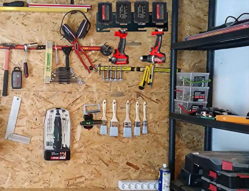 SZWJT-LV Battery Holder, Milwaukee M18 Battery 4X, Wall Display Hook Holder, M18 Battery 4Bit Power Tool Storage, Wall Display Hook Holder (Aluminum Material)