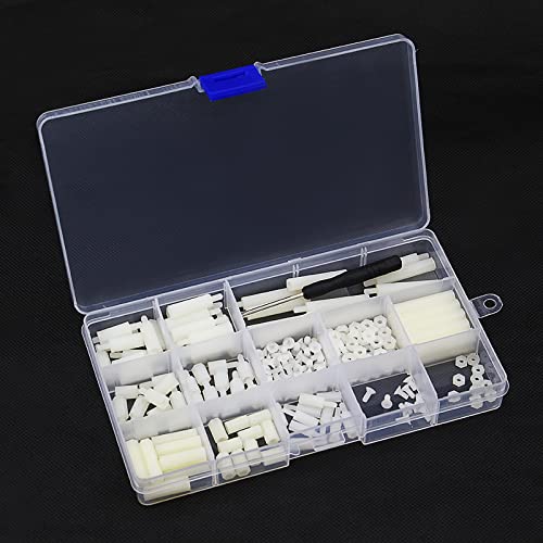 Shine-Tron [OEM Accessories] 210 pcs/lot Screws Kits Plastic Screws and Nuts + Screwdriver + Storage Box Case 4Rasp0berry Pi 3 B+ RC Aircraft FPV [Replacements]
