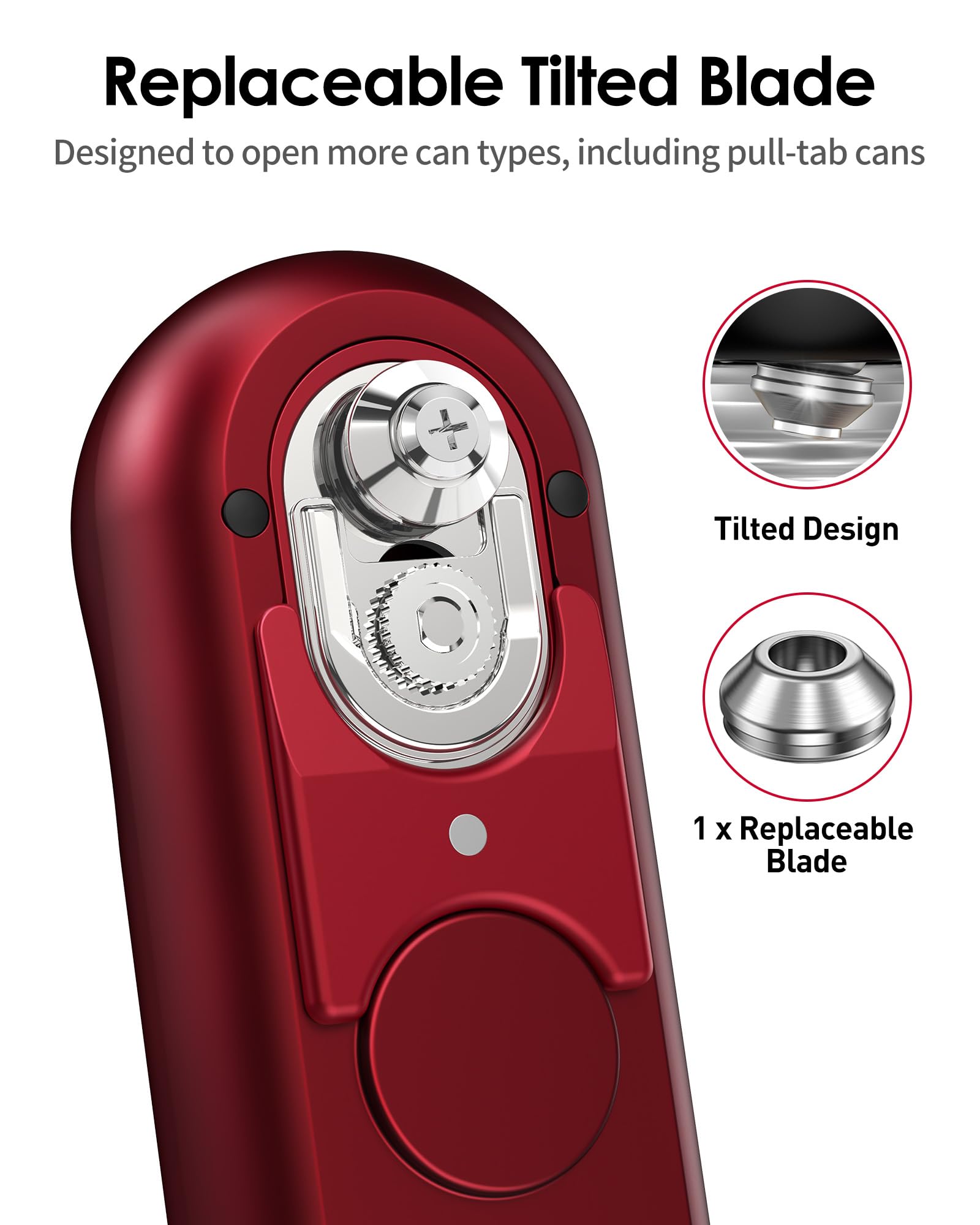 SIYOTEAM Electric Can Opener, Rechargeable Automatic Can Opener with Tilt Blade For Any Size Can - Smooth Edge, Food Safe, Hands Free, One Touch Can Opener Easy for Seniors, Arthritic Hands