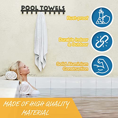 Star Splash Pool Towel Rack β Outdoor Towel Rack Holder & Swimming Pool Accessories, Pool Towel Hanger, Towel Drying Rack Pool Decor, Rust Proof Pool Signs and Decor Outdoor & Inside with 10 Hooks