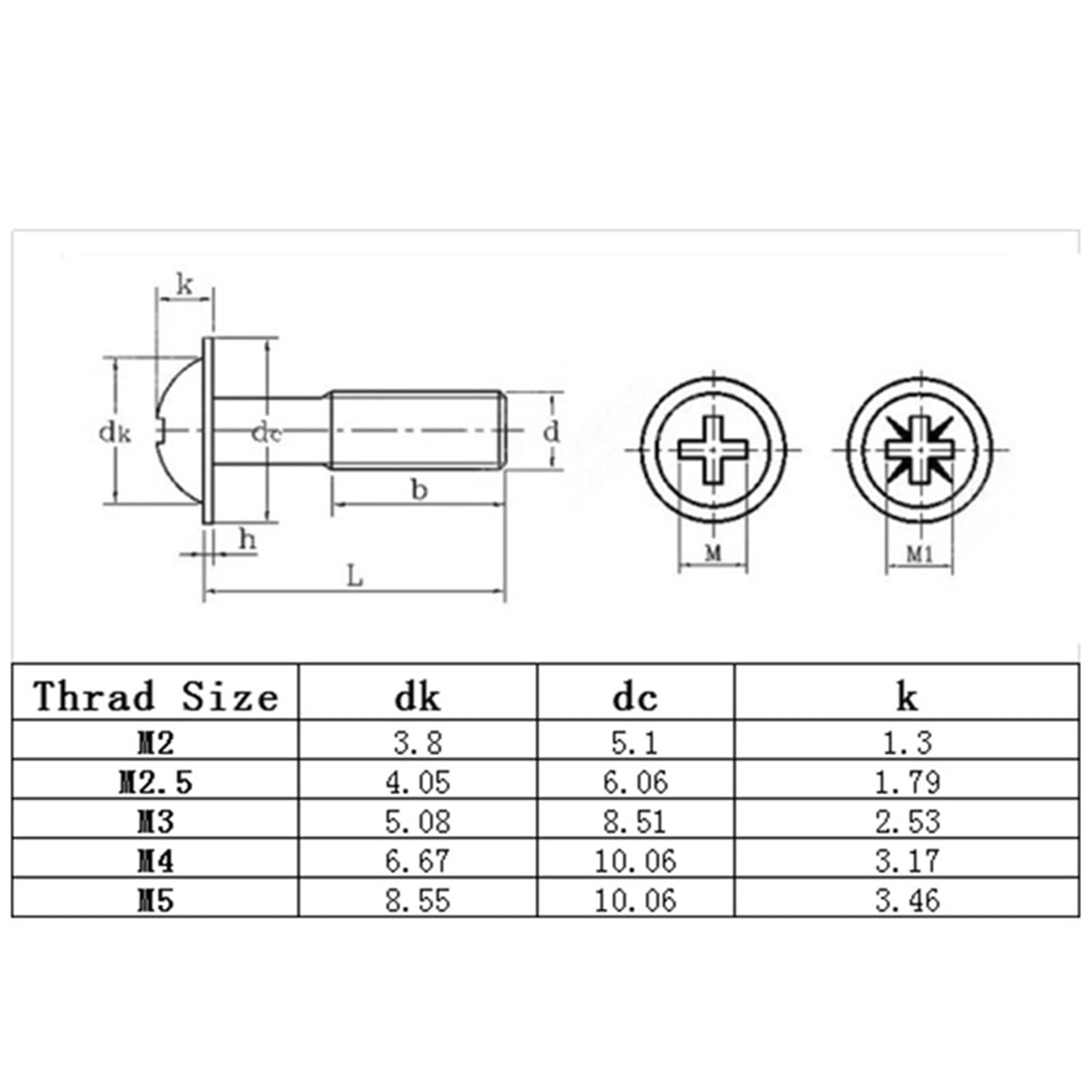 RORUN Wood Screws Nickel-Plated Cross recessed disc Head Screws with Collar for Computer Floppy disks