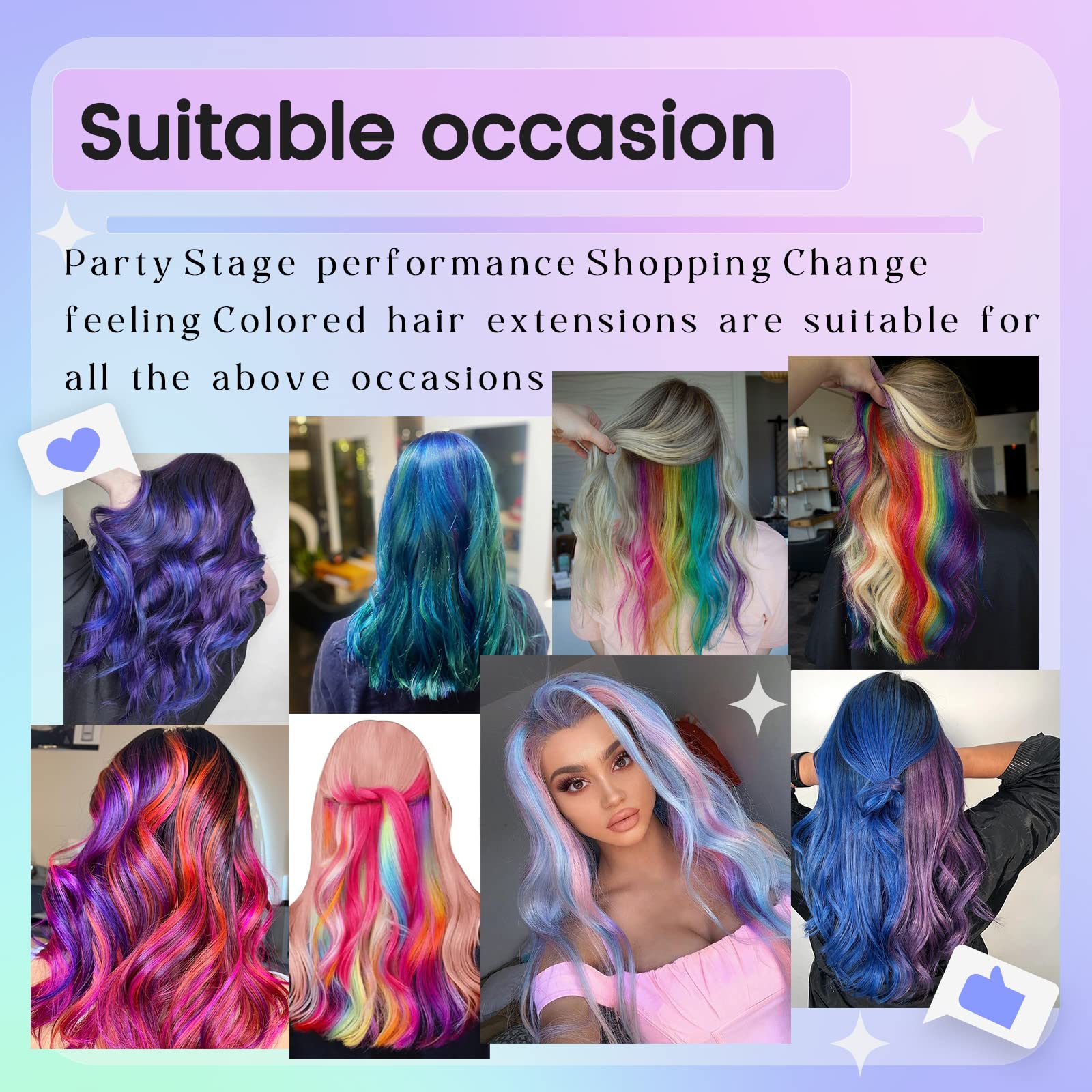 Ugeat Clip in Extensions 12 Inch Real Human Hair Extensions Teal Hair Extensions Clip in 16 Grams Per Pack Colored Clip in Hair Extensions 4Pcs