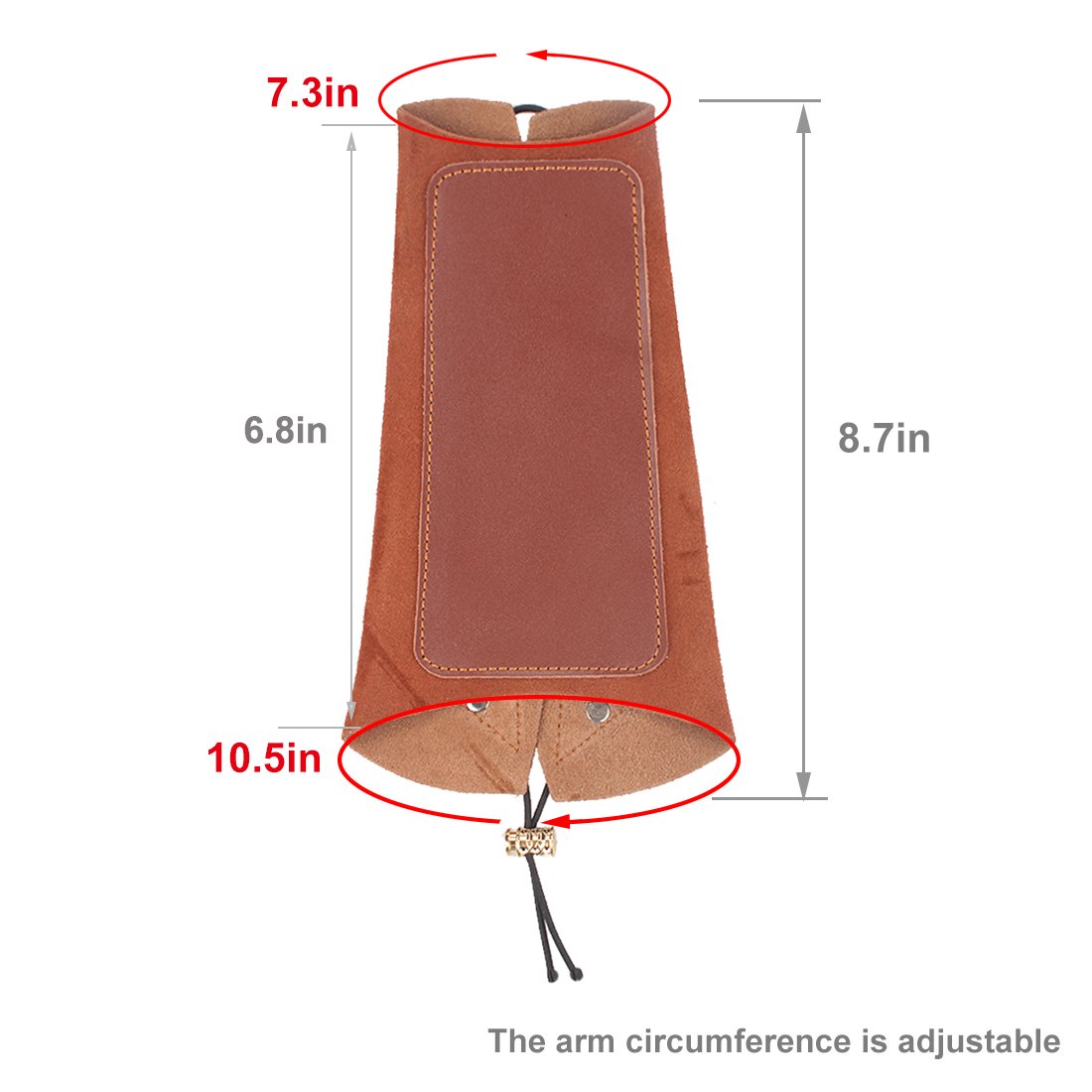 Kratarc Archery Leather Adjustable Wristband Unisex Protective Arm Guard for Hunting Target Bow (Brown (Suede Leather))