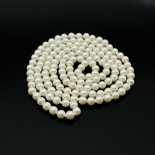 JSEA Be 57'' Length 8mm Simulated Glass Pearl Long Necklace Multi Layer Statement Necklace Women