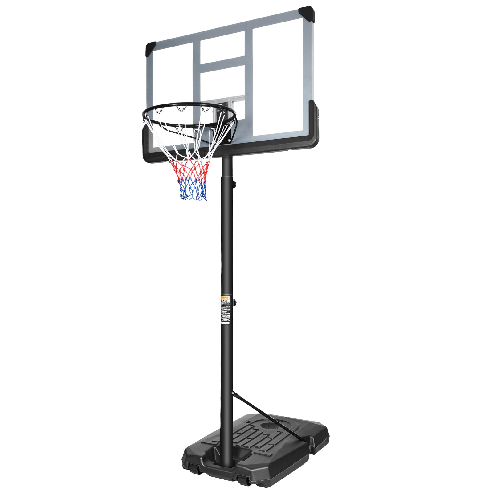 Rakon Teenagers Height Adjustable 6.5-10'Basket 44 "Backboard Portable Basket System for Indoor and Outdoor use