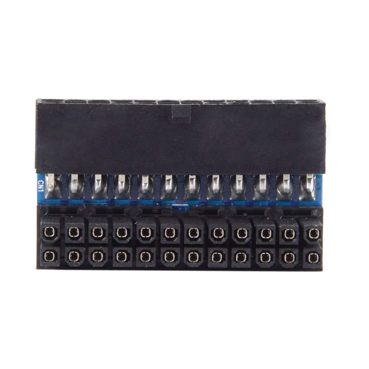 JSER ATX 24Pin Female to 24pin Male 90 Degree Power Adapter Compatible for Mainboard Motherboard Desktops PC Supply