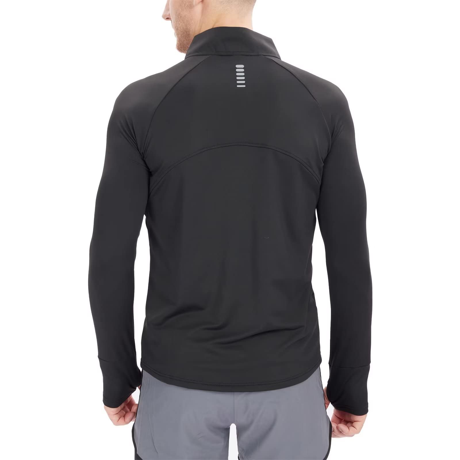 PICKLION Men's 1/4 Zip Long Sleeve Training Top Pullover Quarter Zipper Muscle Athletic Workout Bodybuilding Golf Polo Shirts Black X-Large
