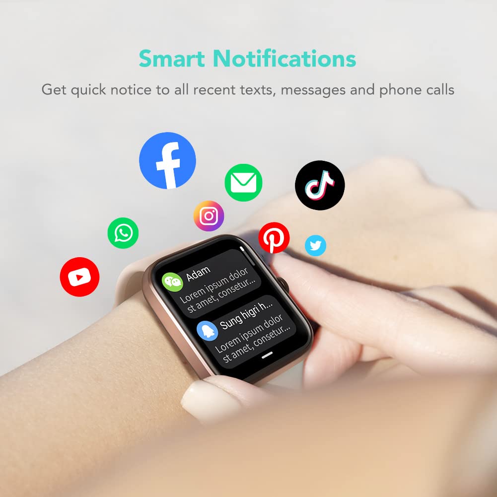 SKG V7 Smart Watch, Health Monitor (Black&Pink)