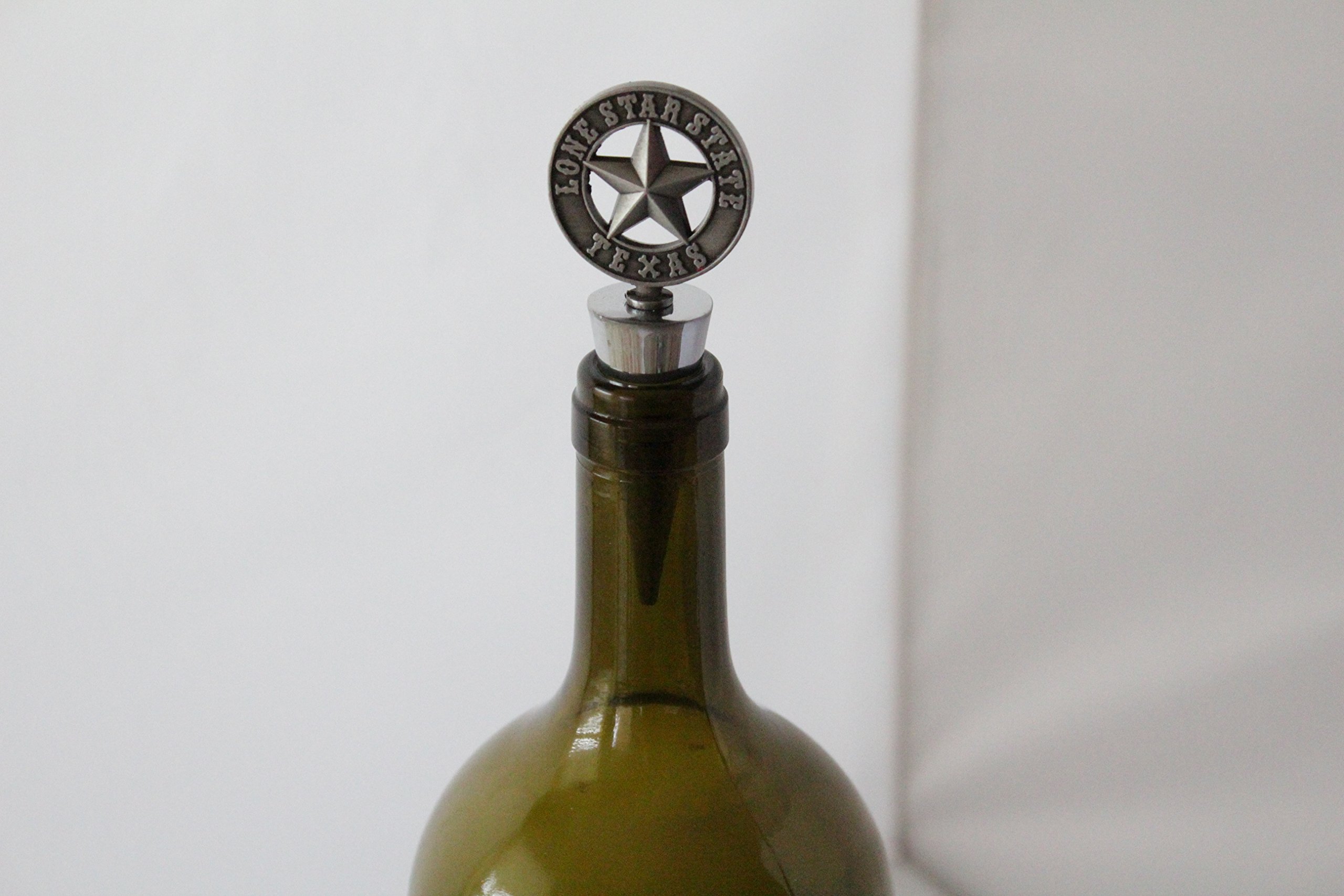 River Edge Texas Lone Star State Concho Metal Wine Bottle Stopper Cork