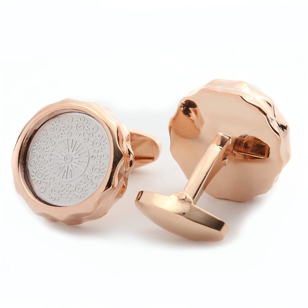 Rose Gold European and American French Pattern Cufflinks Men's Shirt Enamel Cufflinks Cuff Nails (Color : A, Size : One Size) (A One Size)
