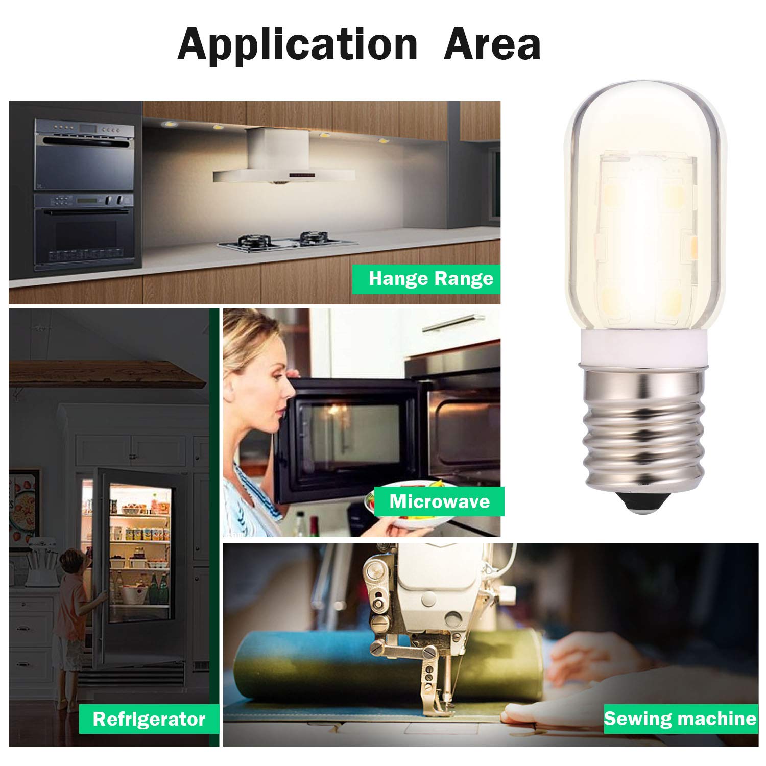 LED Microwave Refrigerator Range Hood Over Stove Appliance Replacement 8206232A E17 Intermediate Base 40W Incandescent Light Bulb 120V 3W 360lm dimmable warmwhite 3000K Pack of 4¡