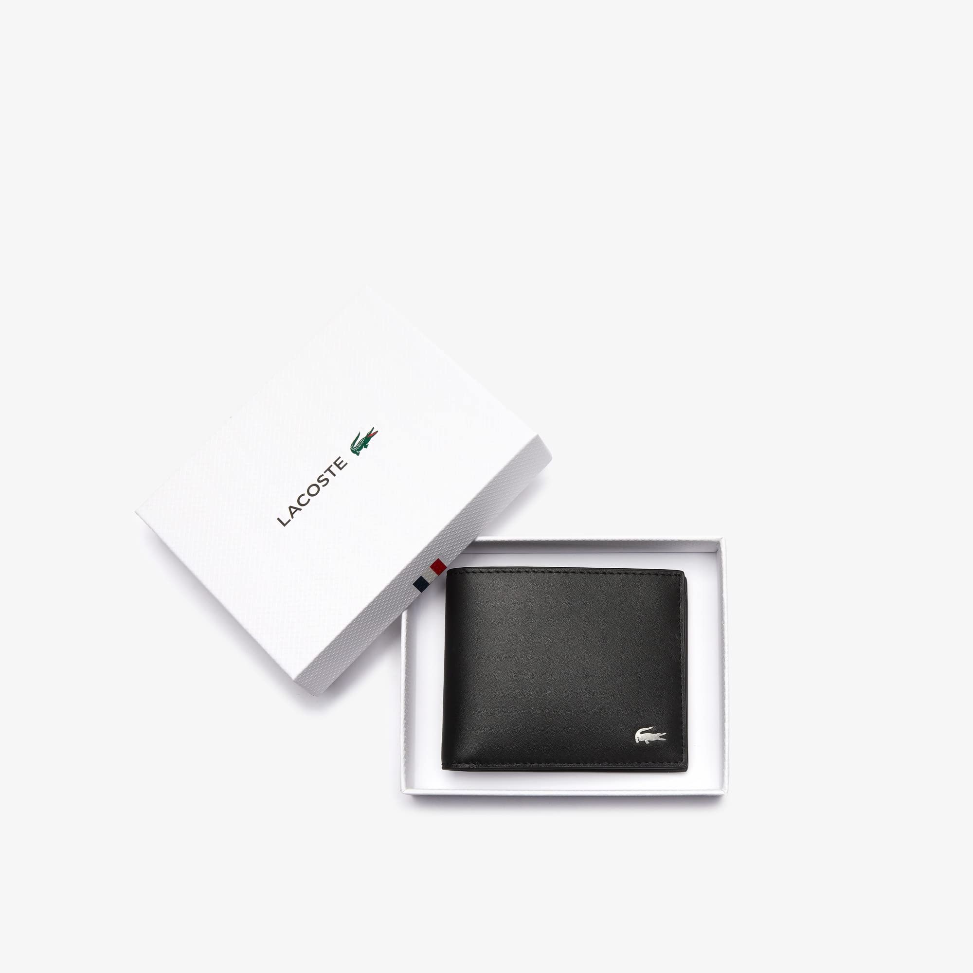 Lacoste NH1115FG000 Mens Fitzgerald Small Billfold Wallet Wallet, Black, One Size
