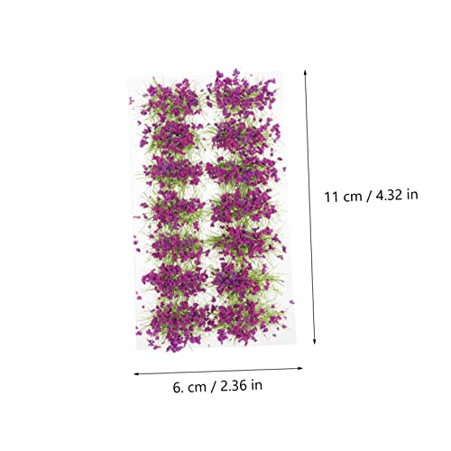 SECFOU 3 Boxes Grass shed Grass Cluster Mini Flower Grass Miniature Flower Tufts Miniature Static Grass Tuft Model DIY Miniature Grass Outdoor Purple Plastic Resin Flower Arrangements