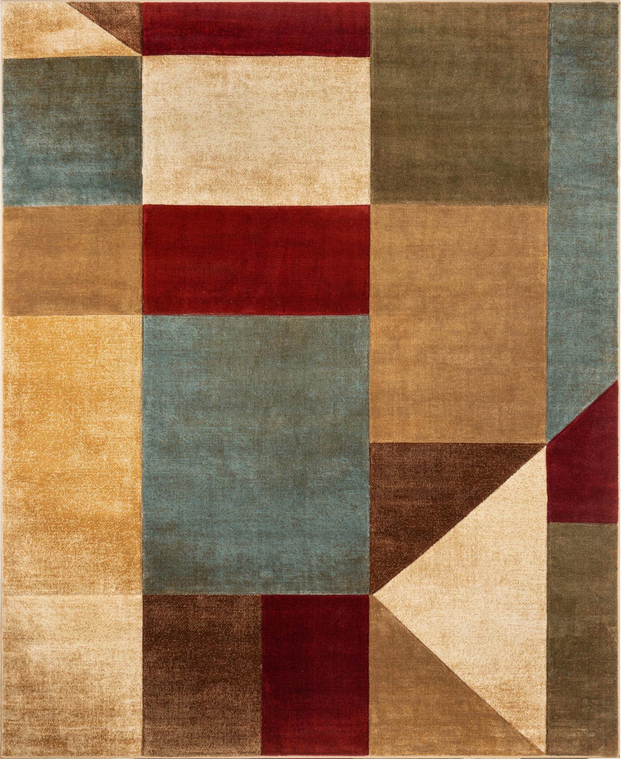 Well Woven Good Vibes Cecilia Multi Color Brown 7'10" x 9'10" Modern Area Rug for Living & Dining Room - Stain-Resistant, Hand-Carved, 3D Abstract Design