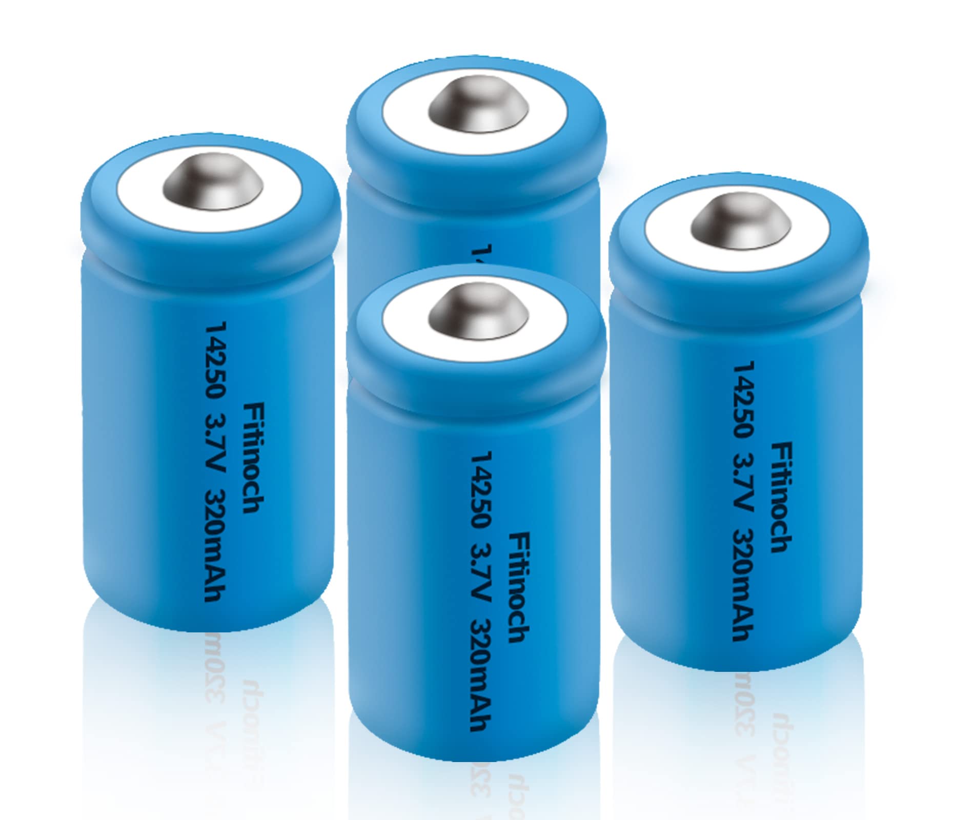 Rechargeable 14250 Battery,FITINOCH 1/2 AA Lithium Ion Batteries Can Replace LS 14250 ER14250 CR14250 Disposable Batteries, 3.7V ICR 14250 Battery 320mAh (4 Pack)