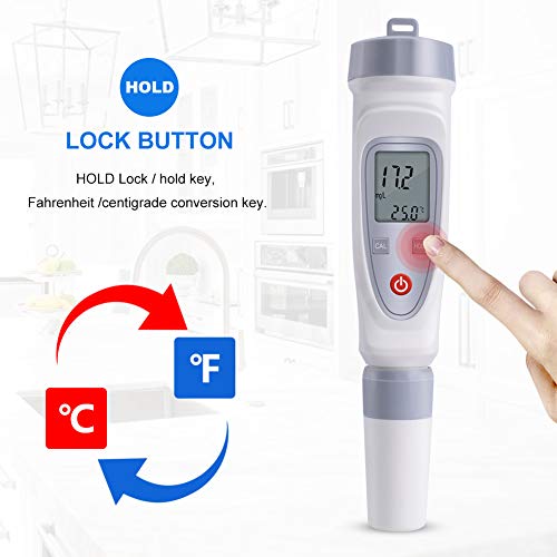RCYAGO Dissolved Oxygen Meter with DO Probe, DO Meter Water Quality Monitor Freshwater Aquarium Test Kit, Digital Dissolved Meter Portable Pen Type Meter, 0.0-20.0mg/L ±0.3mg/L