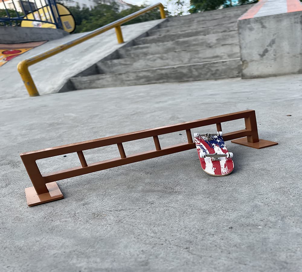Puerkasito Fingerboard Rail Metal Fingerboard Rails Professional Fingerboard Flat Rail (Orange)