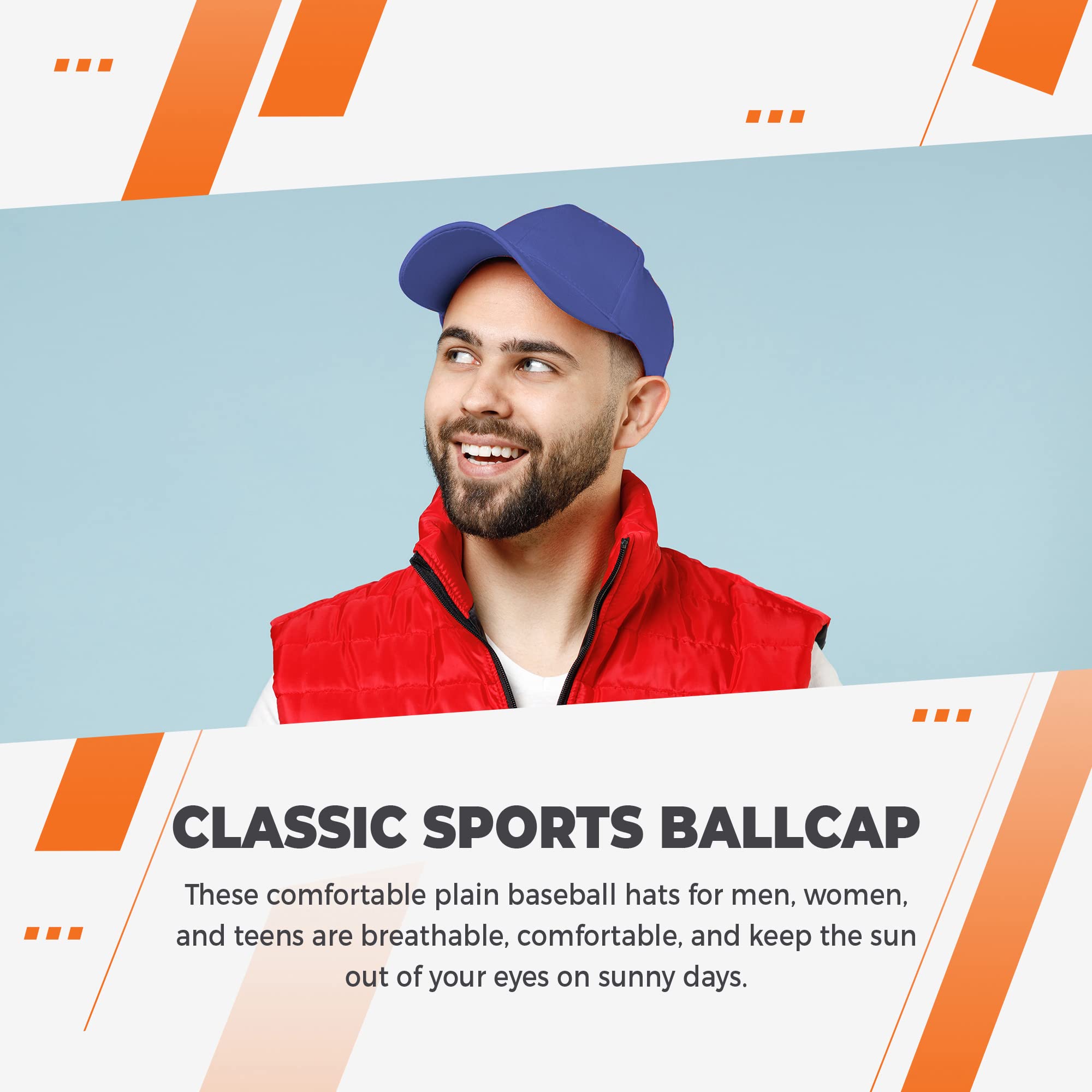 Kangora Plain Baseball Cap Adjustable Men Women Unisex | Classic 6-Panel Hat | Outdoor Sports Wear (20+Colors) (Blue)