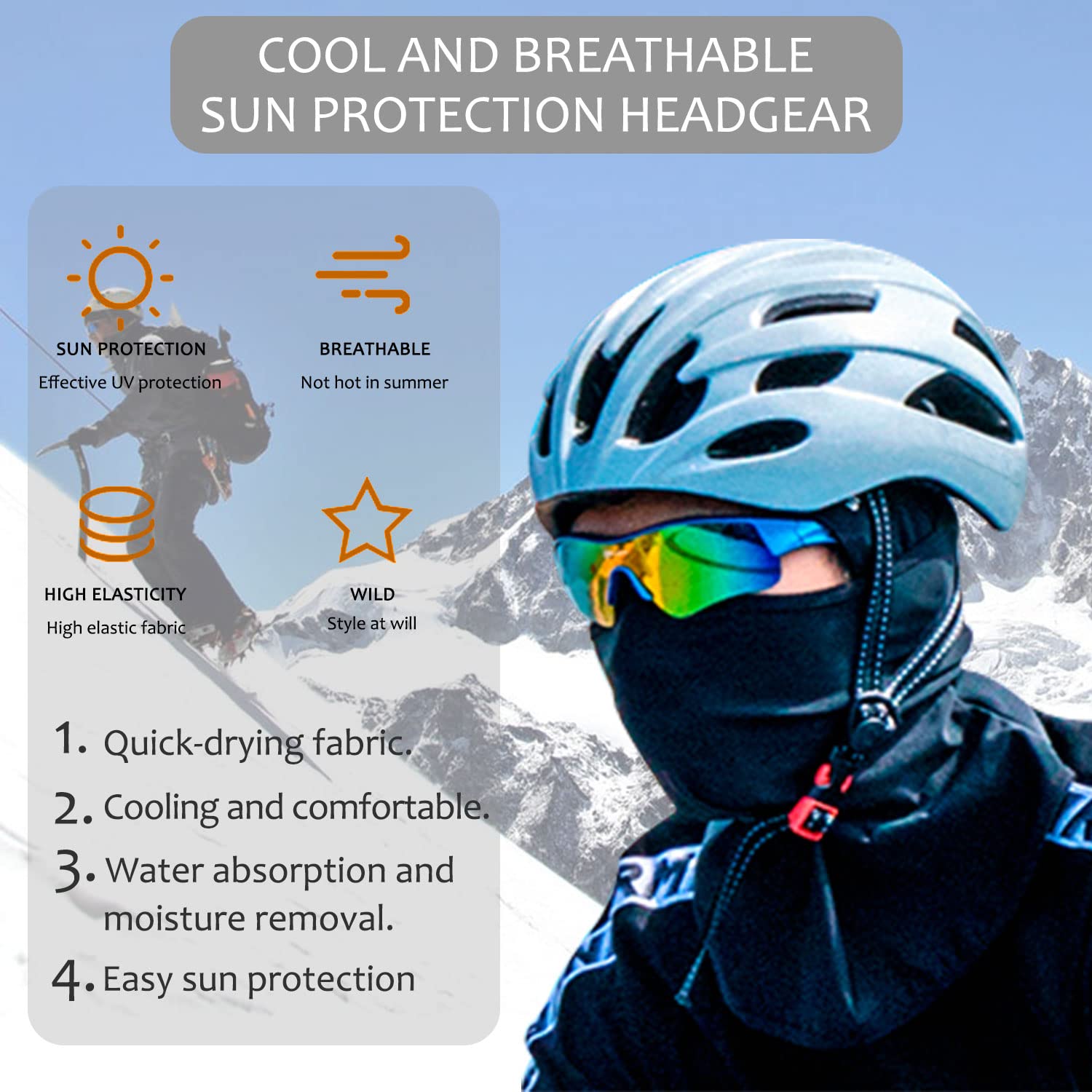 REDESS Men Women Balaclava Summer Uv Protection, Sun Cooling Lightweight Neck Gaiter, Motorcycle, Cycling, Running, Climing Rose