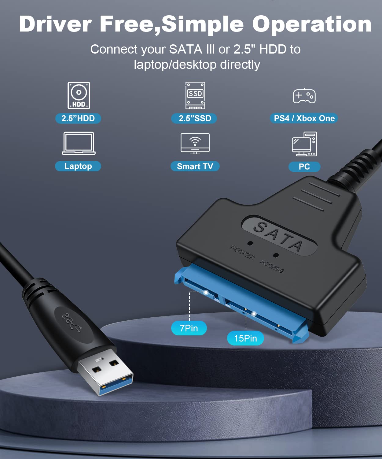 ZEXMTE M.2 NGFF or mSATA to SATA III Adapter, 2-in-1 M.2 to USB Adapter, NGFF or mSATA USB 3.0 Adapter Converter as Portable 2.5'' SATA Hard Drive, mSATA to SATA Enclosure(USB SATA Adapter Included)