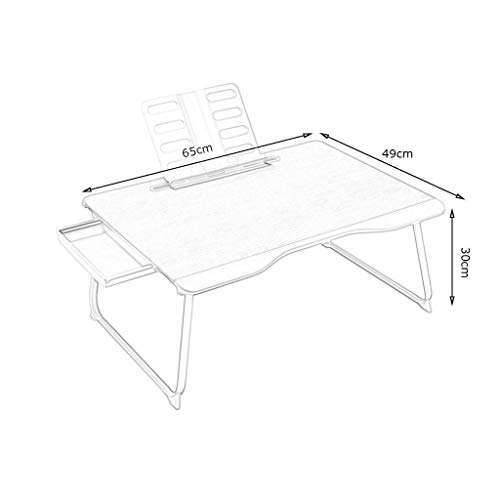 WYKDD Computer Desk - Laptop Desk Bed Desk Folding Student Dormitory Desk Bedroom Bay Window Lazy Small Table Anti-Slip Hand Guard Computer Table,65x49x30cm (Color : D)