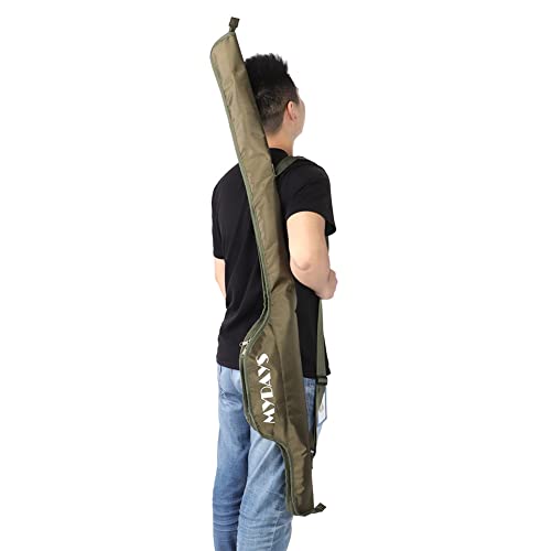 Portable Fishing Rod Bag Multifunctional Tool Storage Organizer Fishing Accessories Supplies with Adjustable Shoulder Strap and Zipper