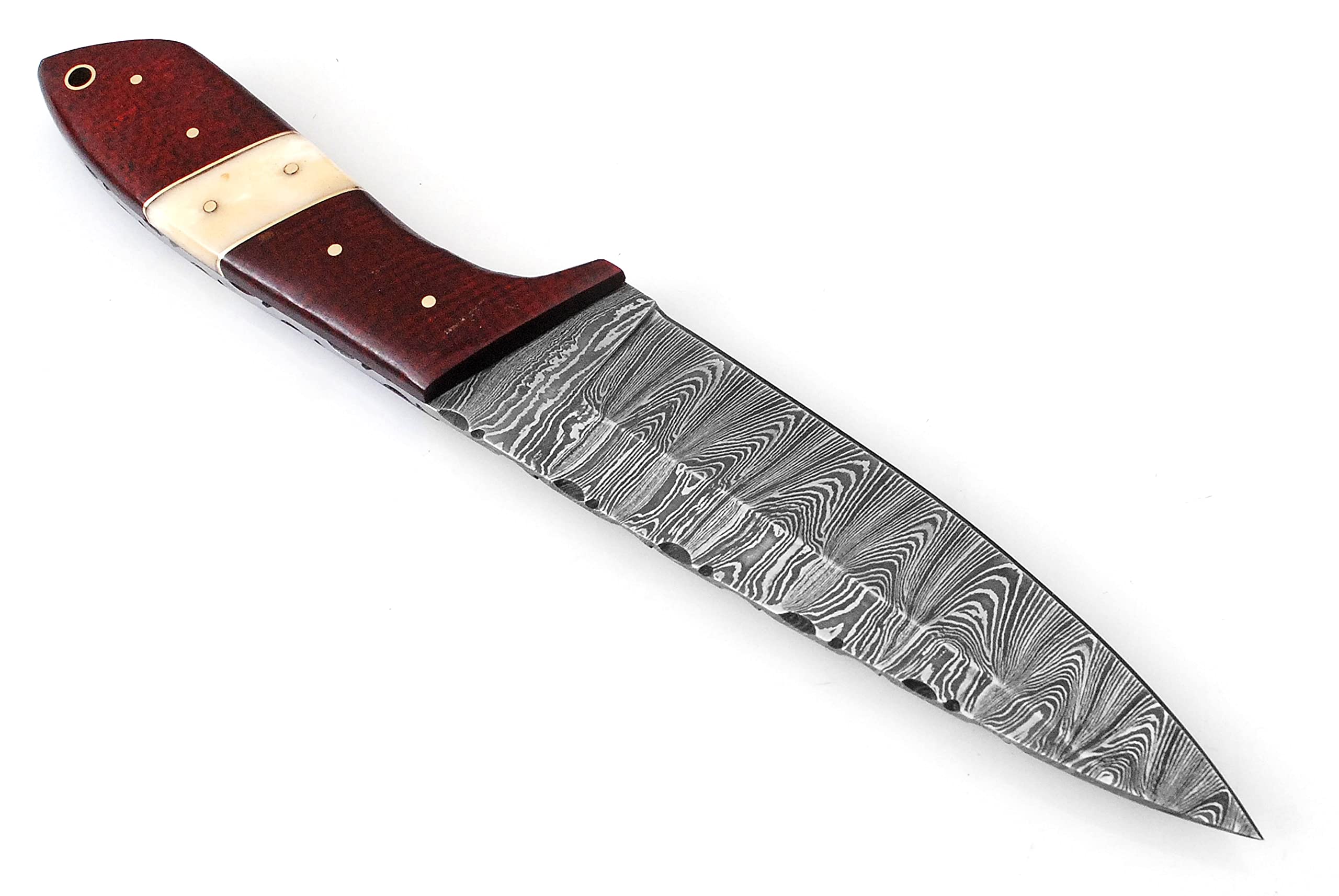 Master Blade HK-788 Handmade Damascus Steel Fixed Blade Hunting Knife With Original Leather Sheath