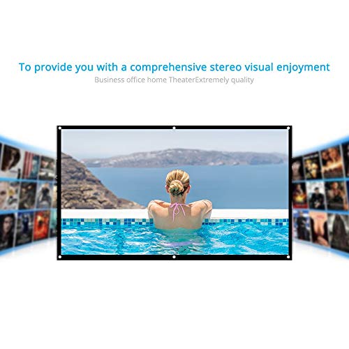 KXDTZ 60β 70β 84'' Portable Projector Screen 16:9 White 84 Inch Diagonal Video Projection Screen Foldable Wall Mounted (Size : 72 inch)
