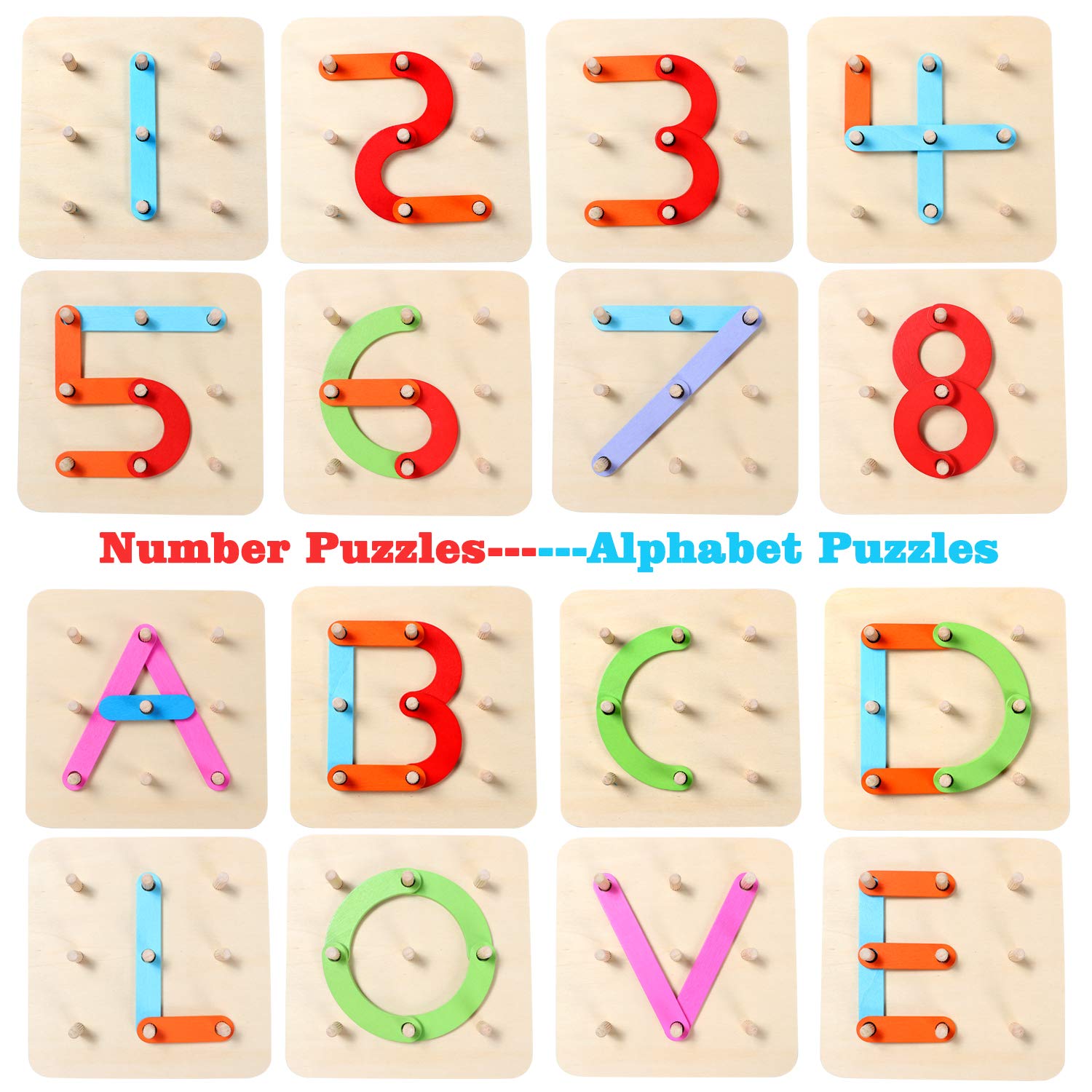 Lewo Wooden Letter Number Sorter Puzzle Preschool Activities Educational Toys for Kids