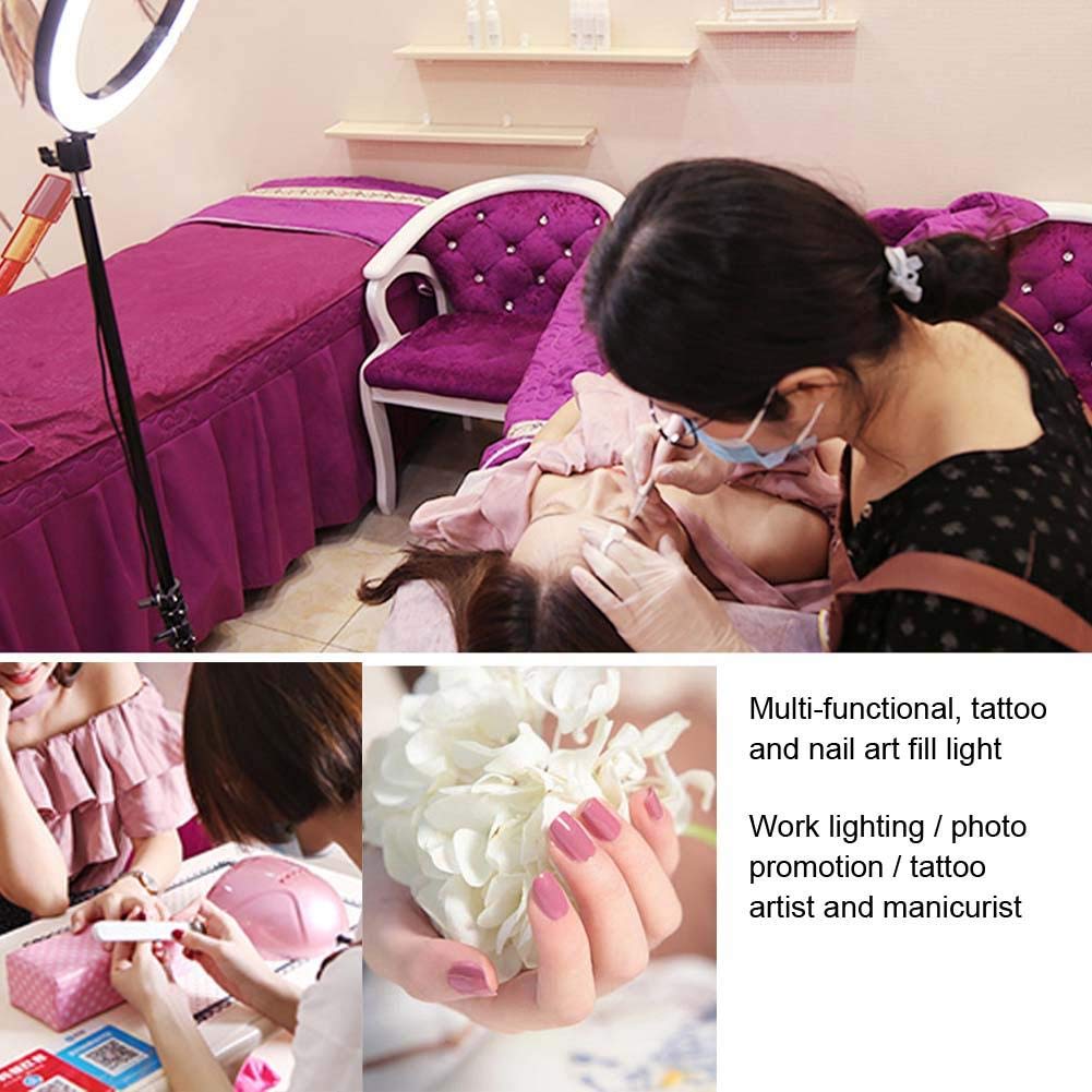 LED Live Streaming Ring Light Studio Photography Selfie Tattoo Fill Light for Photography Studio, Selfie, Live Broadcast, Product Shooting, Photography Fill Light (6.5 inches/Black)