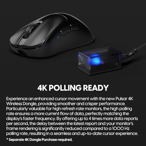 Pulsar Gaming Gears - Xlite V2 Wireless Gaming Mouse, Ultra Lightweight, 2.1 oz (59 g), Ergonomic 2.4 Ghz 1 ms 20000 DPI Optical Sensor PAW3370 Domestic Genuine Product (Medium, Wireless, White)