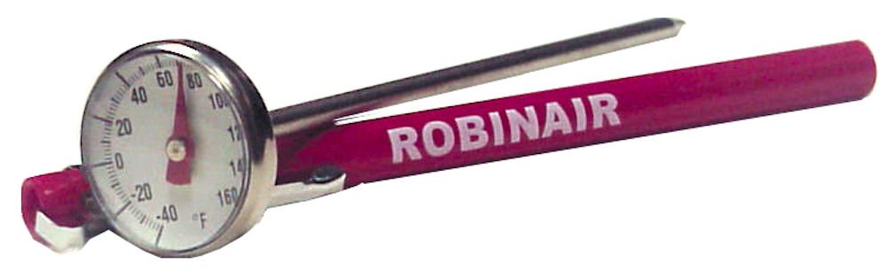Robinair 10945 Dial Thermometer, 0° to +220°F, 1-3/4" Face