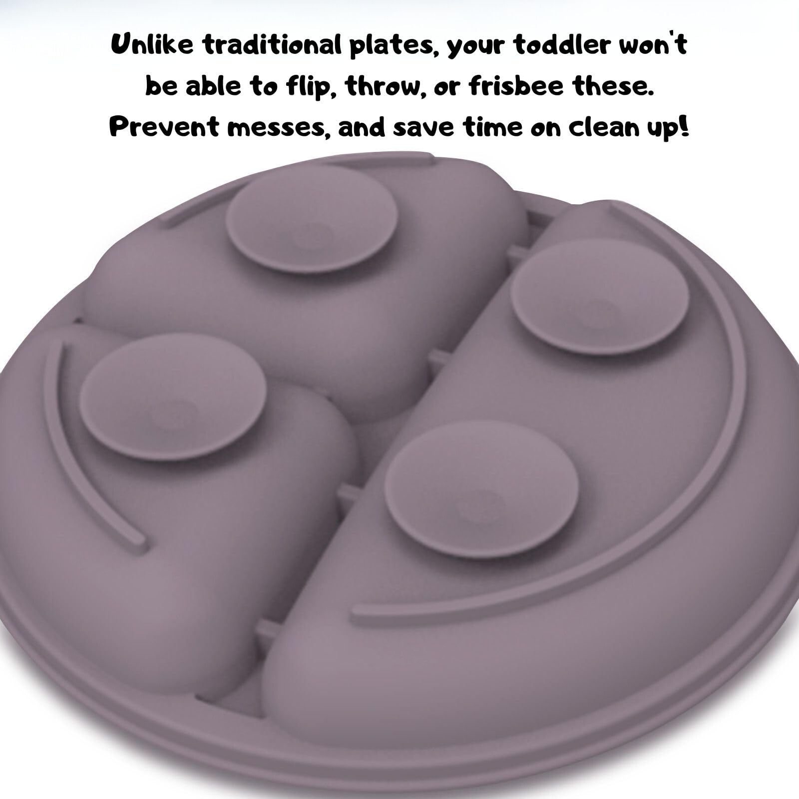 Little Buddies 100% Silicone Suction Dishware Plates for Toddlers and Babies | Dishwasher and Microwave Safe | 3 Pack | Blue, Gray, Green