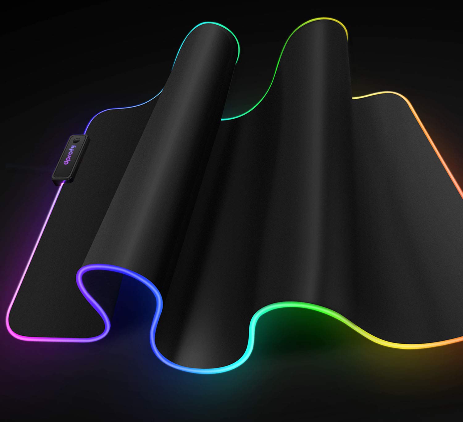 Large RGB Gaming Mouse Pad - Soft Non-Slip Rubber Base Led Mousepad, Thick Computer Keyboard Mice Mat for MacBook, PC, Laptop, Desk(31.5 x 11.8 x 0.15In)