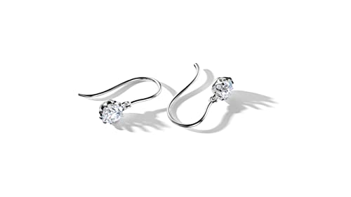 Rockher Sparkle in Elegance with .925 Sterling Silver 2 Cttw Round Cubic Zirconia Tiara Stud Earrings with 9 Prongs Round Brilliant
