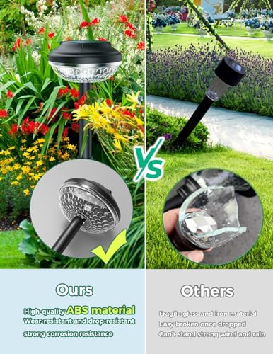 Staffzille Solar Pathway Lights 8 Pack, Solar Lights Outdoor Waterproof IPX5, 200lm Brightness Up to 10 Hours Auto On/Off Decorative Solar Lights for Outside Garden, Landscape, Yard, Patio, Driveway