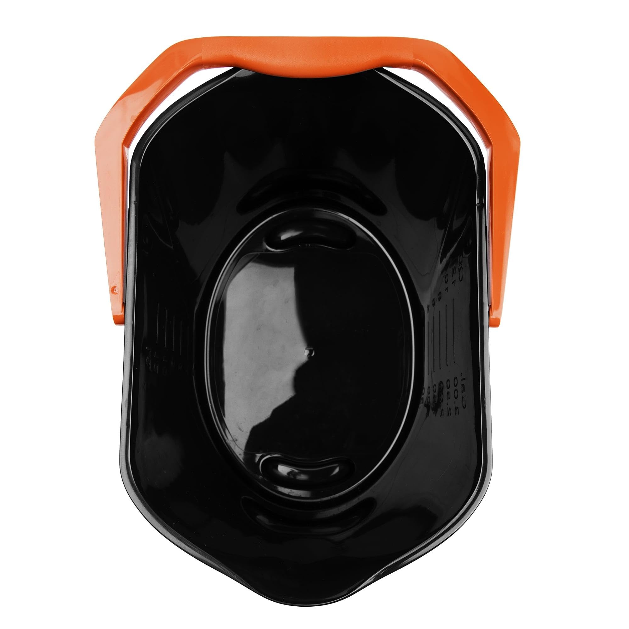 VVloop 3.5 Gallon Oval Polypropylene Utility Bucket, 15.8" Height, Black,Buckets, Commercial mop Buckets, Paint Buckets