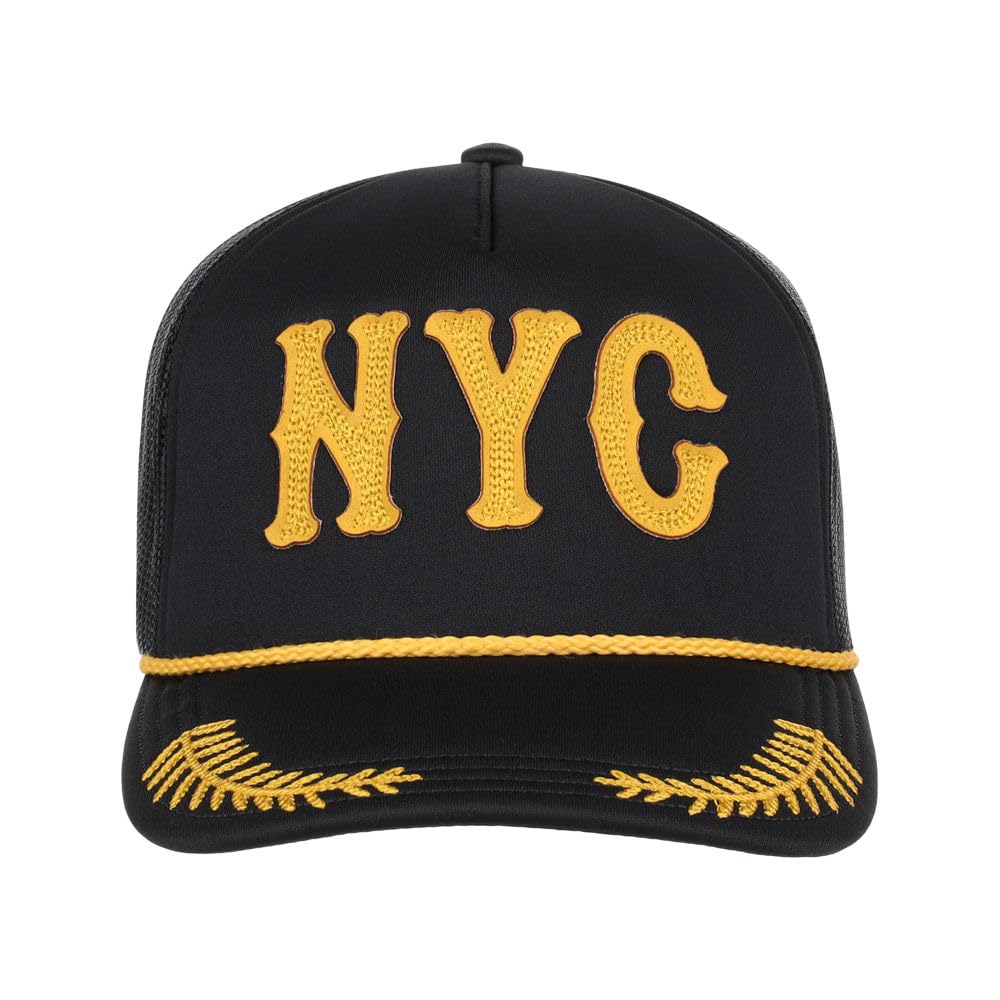 Local Crowns Indiana Leather State Patch Curved Trucker Flag Adjustable Black and White Snapback Cap