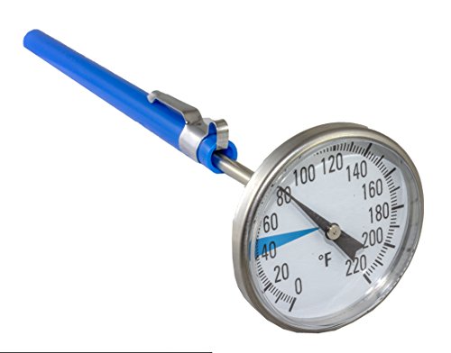 Stainless Steel Soil Thermometer by Smart Choice| 127mm Stem, Easy-to-Read 1.5β Dial Display, 0-220 Degrees Fahrenheit Range | Soil Temperature Thermometer for Ground, Compost, Garden Soil