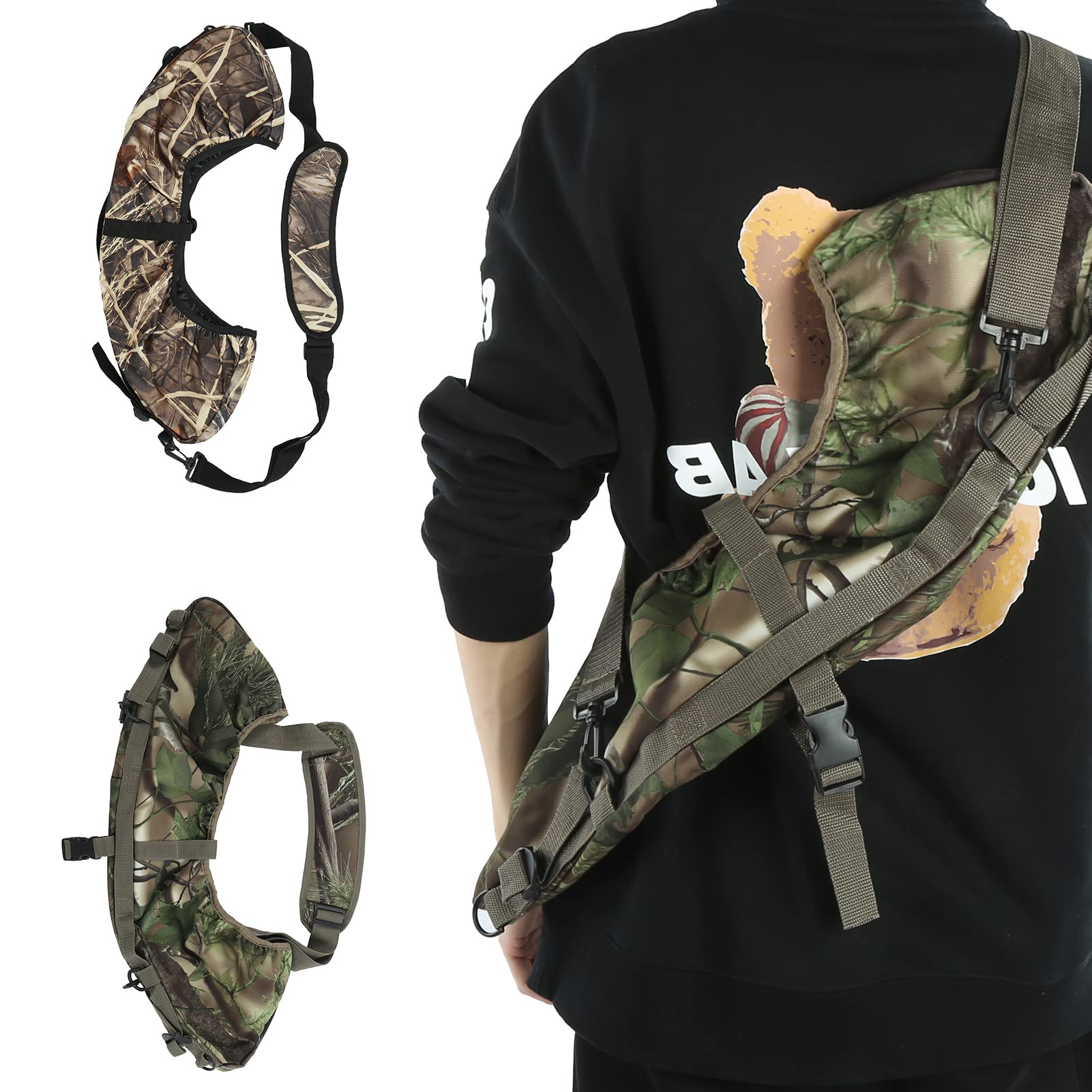 plplaaoo Bow Bag, Archery Bow Bag,Bow Backpack for Archery Bow,Durable Archery Bow Carry Bag,Outdoor Portable Camouflage Archery Bow Storage Bag with Adjustable Shoulder Strap[Green Camouflage], A