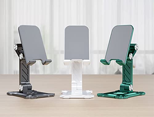 ZiXuan Cell Phone Stand for Desk.Desktop Office Phone Stand Alloy Foldable Angle&Height Adjustable Phone Holder Compatible with 4.7inch-13inch Smartphone/iPad/Tablet. (Green)
